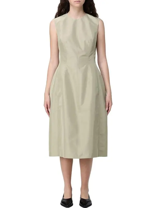 JIL SANDER Sleeveless A-line Midi Dress - Beige
