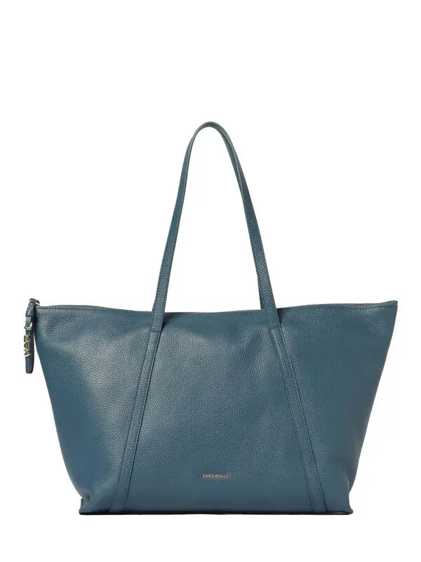 COCCINELLE Nory Grained Leather Shoulder Bag - Blue