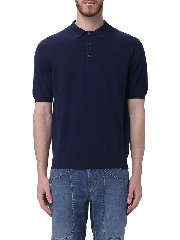 JECKERSON Cotton Knit Polo Shirt - Blue
