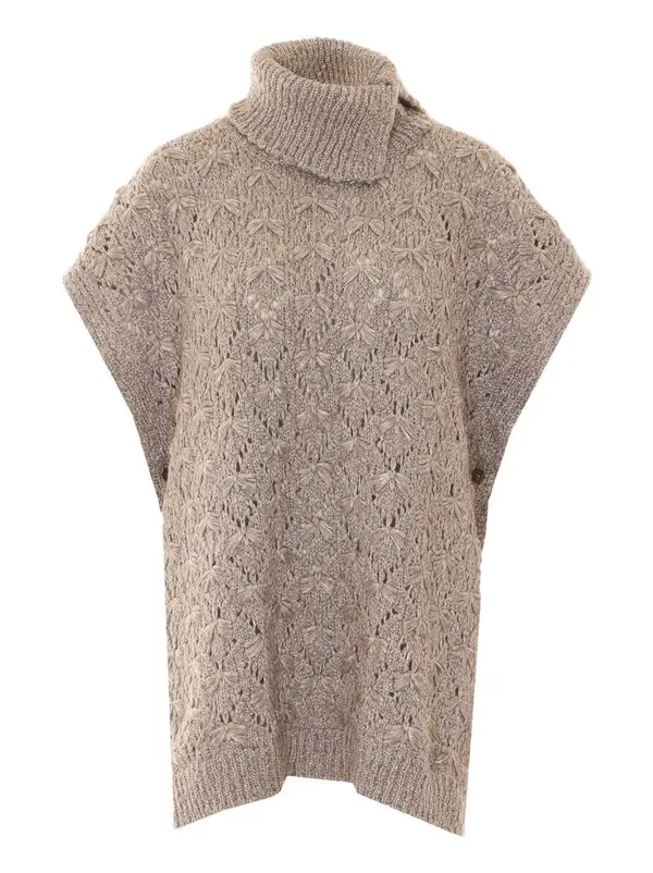Fabiana Filippi Knitted Cape - Grey