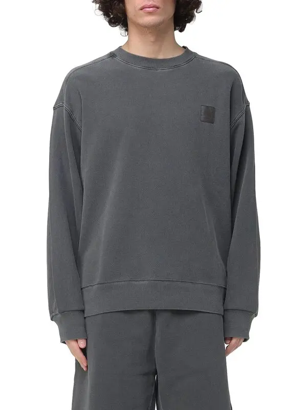 Carhartt Work In Progress Cotton Crewneck Sweatshirt With Logo - Black