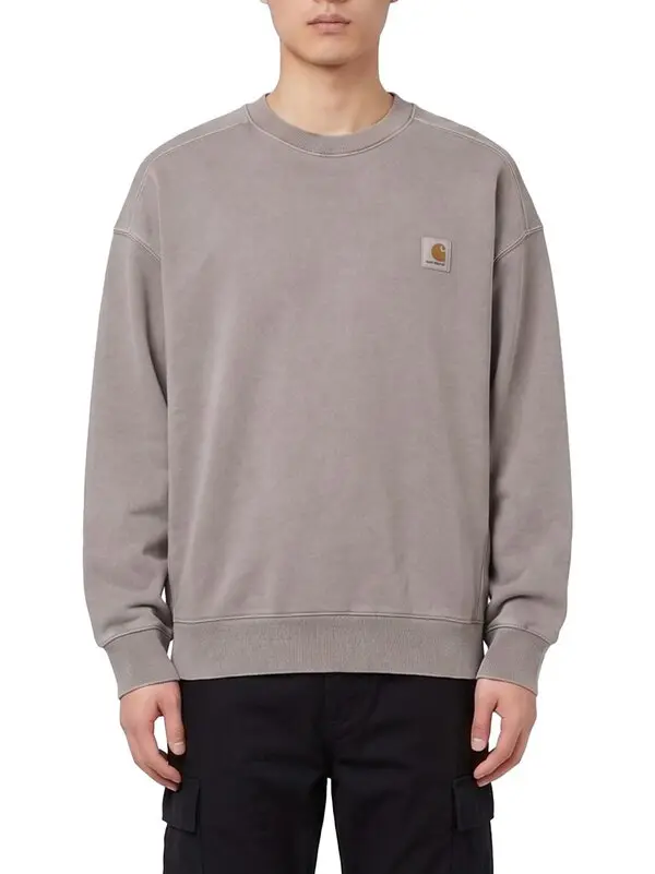 Carhartt Work In Progress Cotton Crewneck Sweatshirt With Logo - Grey