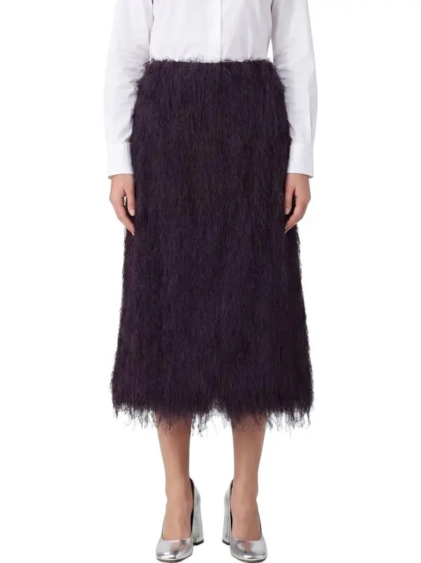 Dries Van Noten Fringed Midi Skirt - Violet