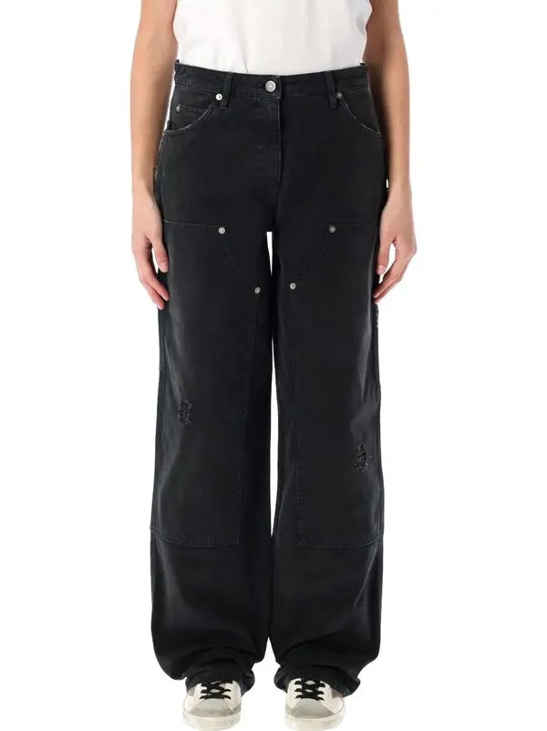 GOLDEN GOOSE Wide Leg Carpenter Jeans - Black