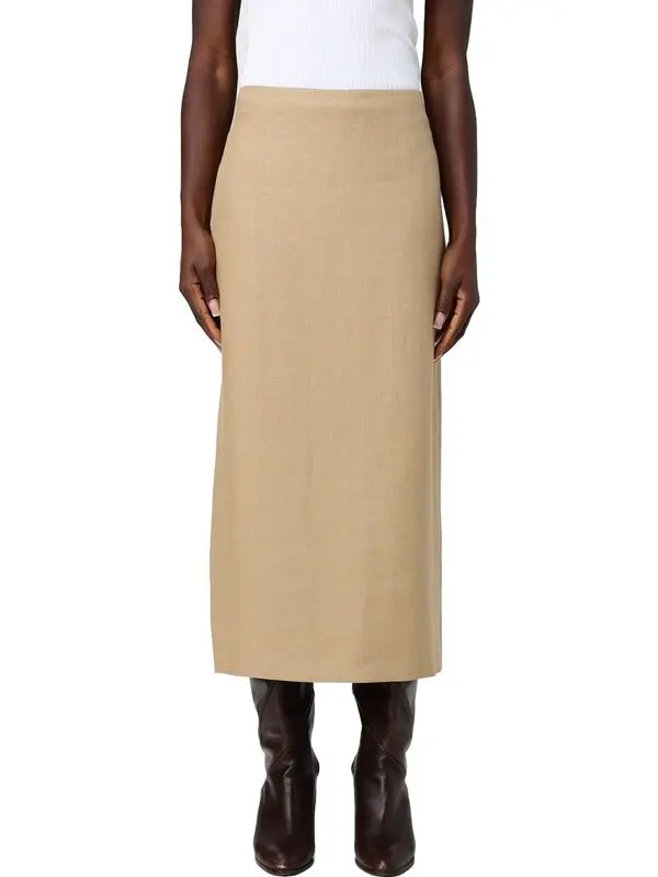 Max Mara Linen Midi Pencil Skirt - Beige