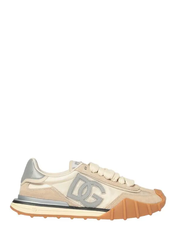 Dolce & Gabbana Suede And Nylon Dg Athletic Sneakers - Beige