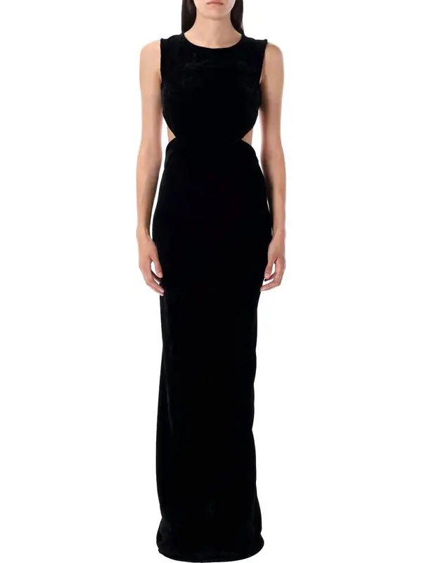Rick Owens Sleeveless Cut-out Maxi Dress - Black