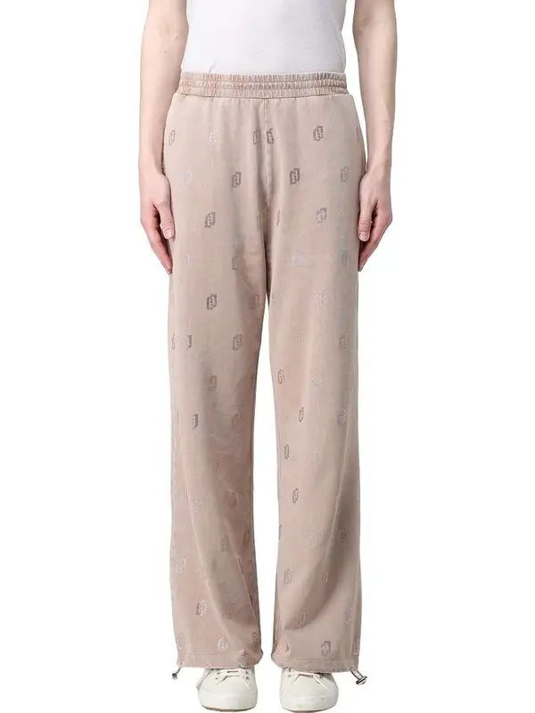 Liu Jo Embellished Cotton Trousers - Beige
