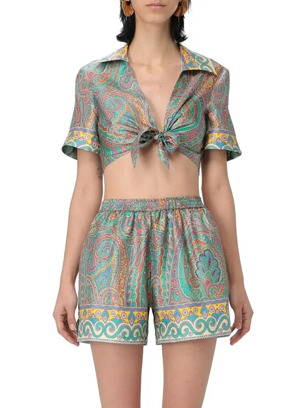 Etro Paisley Print Tie-front Shirt - Multicolor
