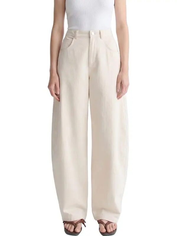 Séfr Twill Wide Leg Trousers - Ecru