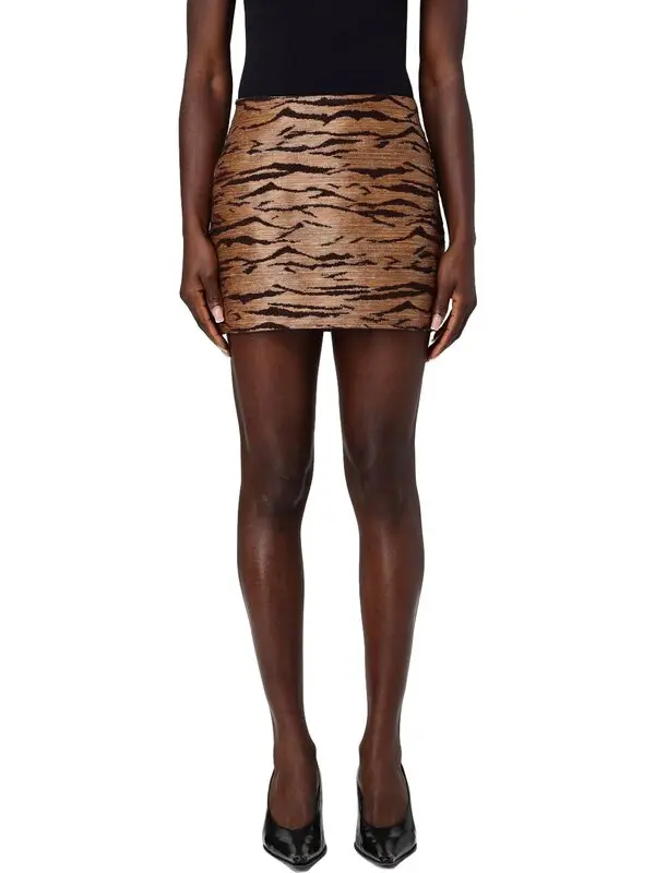 Elisabetta Franchi Zebra Print Mini Skirt - Camel