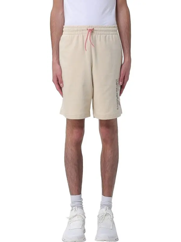 EA7 Emporio Logo Detailed Drawstring Shorts - Beige