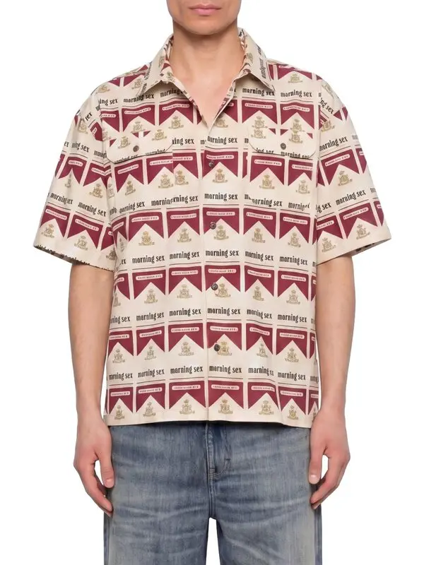 CARNE BOLLENTE Printed Stretch Cotton Casual Shirt - Multicolor