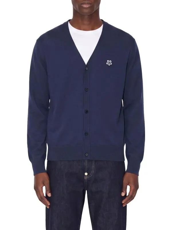 Kenzo Flower Wool Cardigan - Navy