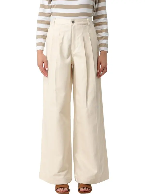 Theory Pleated Wide-leg Trousers - Ecru