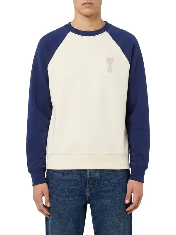 AMI Paris Cotton Crewneck Sweatshirt - White