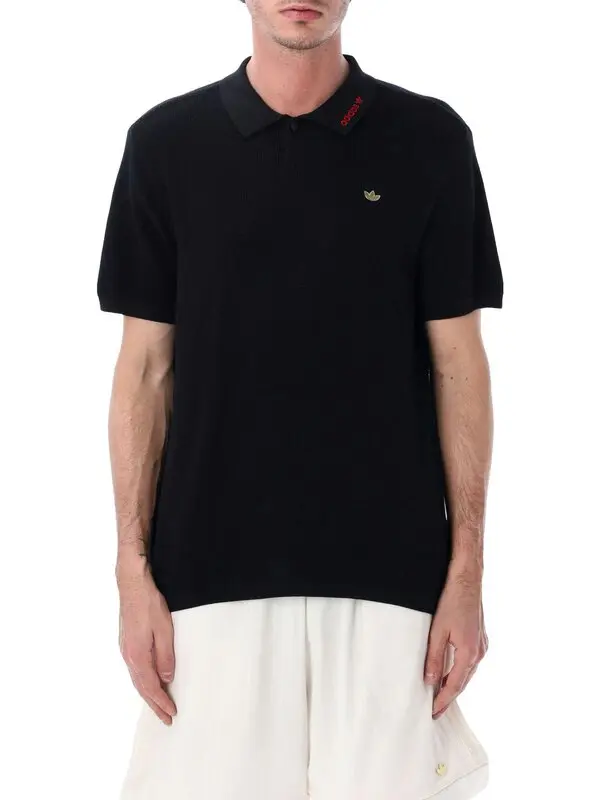 ADIDAS ORIGINALS Cotton Polo Shirt With Logo - Black