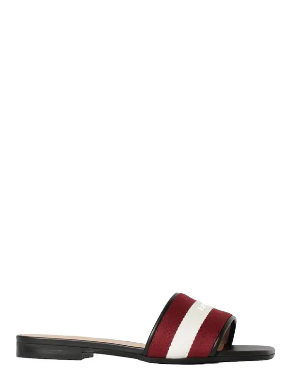 Bally Bi Striped Leather And Canvas Slippers - Black