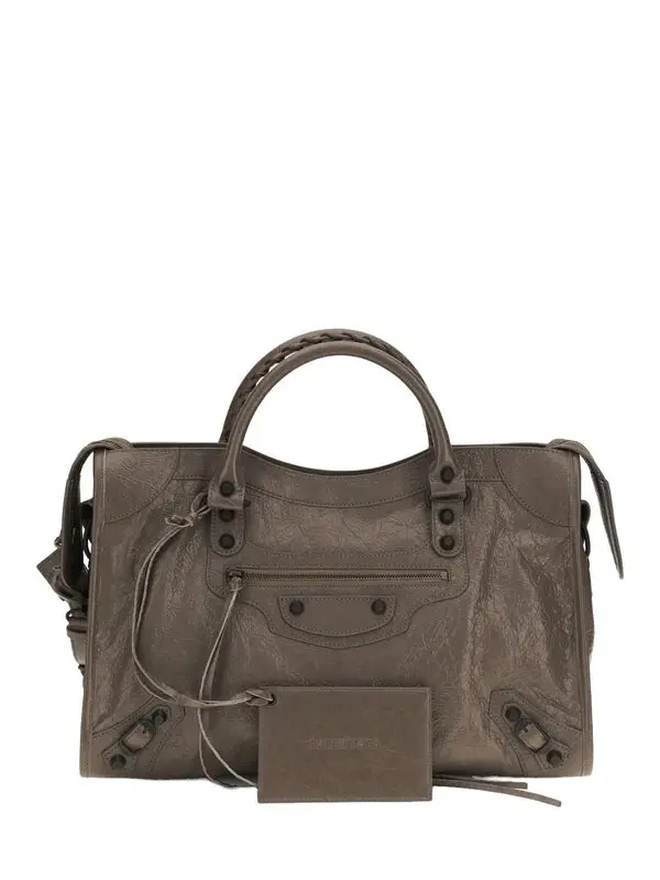 Balenciaga Le City Arena Lambskin Leather Bag - Grey
