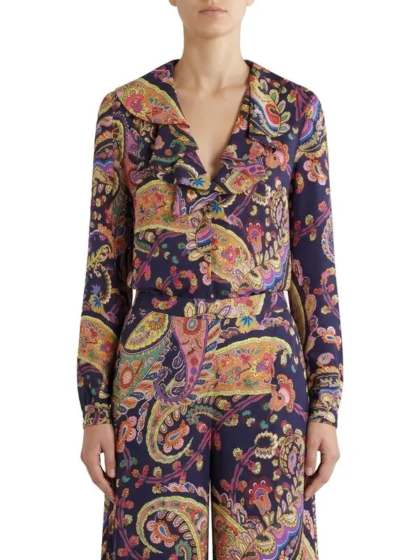 Etro Viscose Paisley Print Shirt - Multicolor