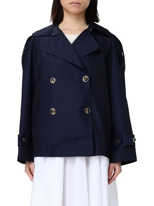 TWINSET Double-breasted Trench Coat - Blue
