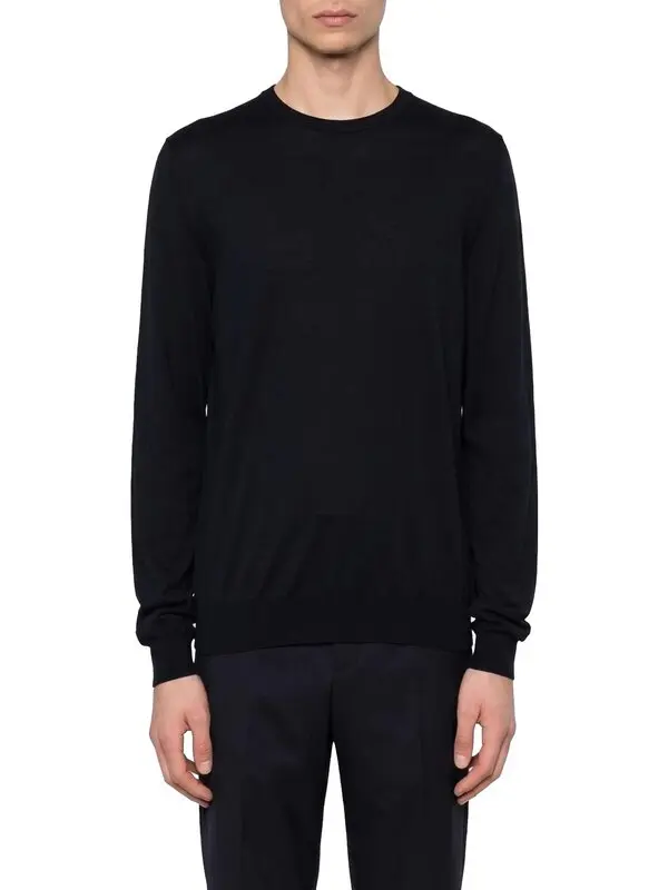 ZANONE Crew Neck Long Sleeve Jumper - Black