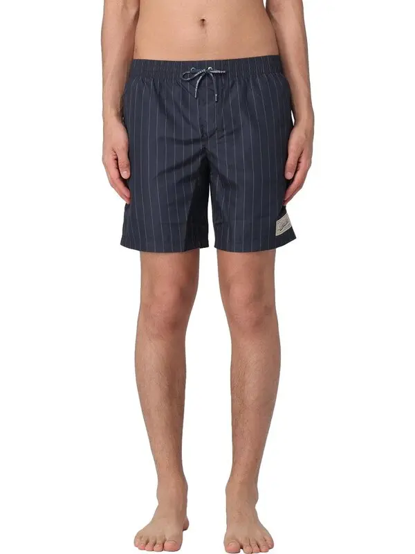 Dolce & Gabbana Pinstriped Nylon Boxer Swim Shorts - Striped