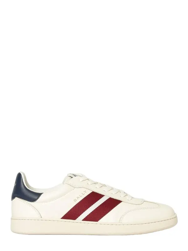 Bally Low-top Leather Sneakers With Striped Detailing - Natural