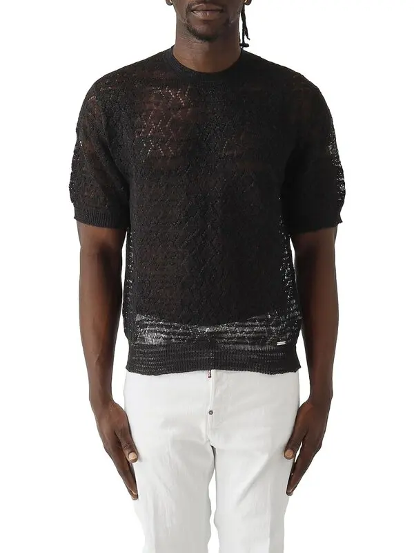 Dsquared2 Linen Blend Crewneck Jumper - Black