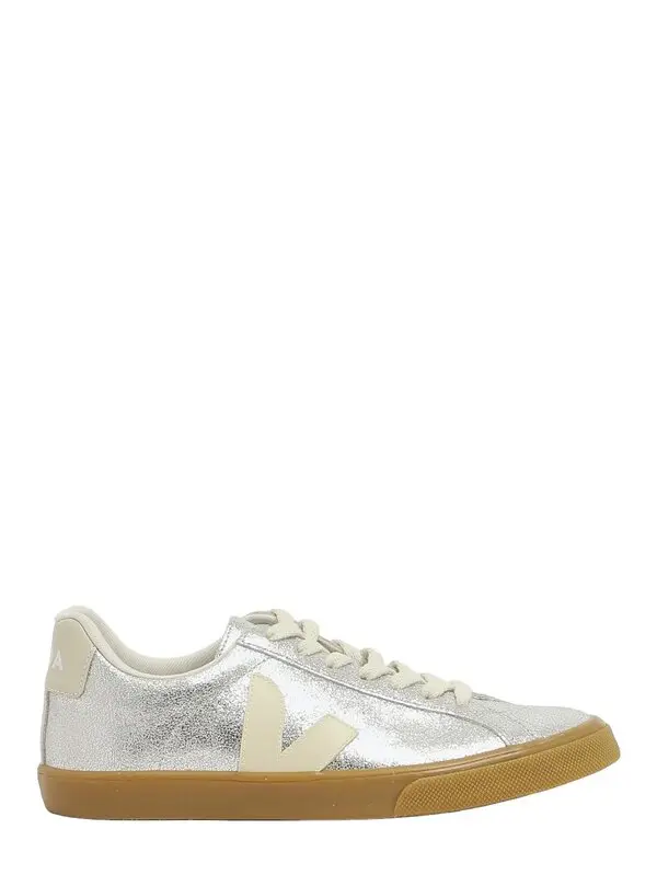 VEJA V-82 Ii Laminated Leather Lace-up Sneakers - Silver
