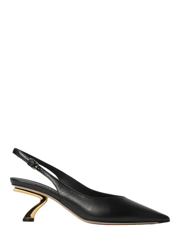 FERRAGAMO Slingback Pumps With Sculptural Heel - Black