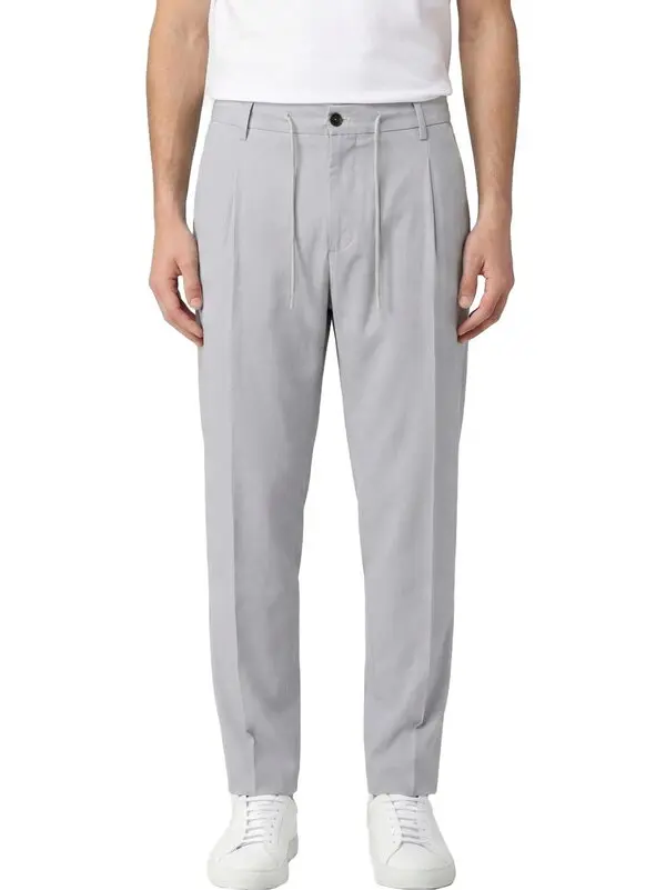 Eleventy Tailored Drawstring Trousers - White 1