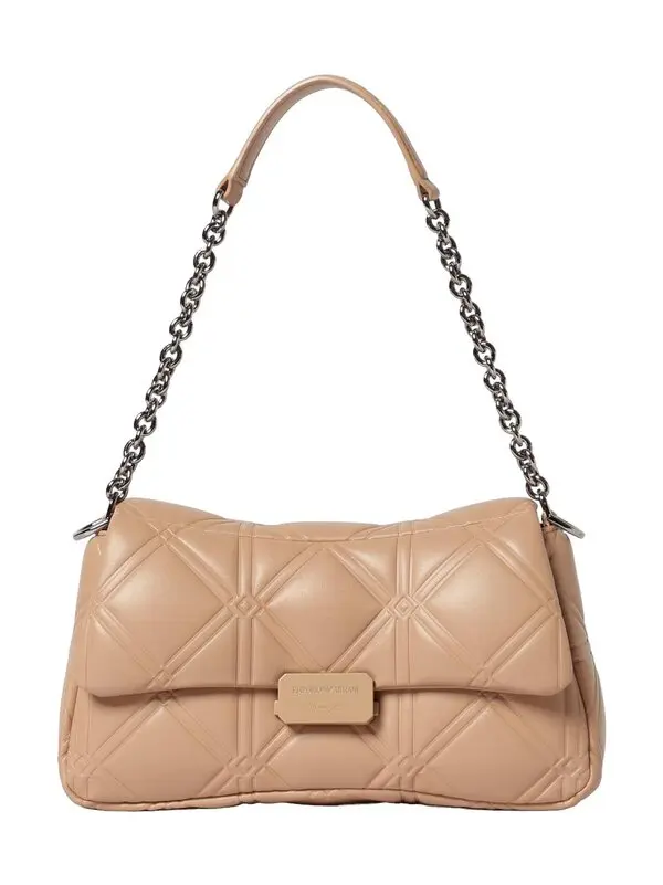 Emporio Armani Quilted Chain Shoulder Bag - Beige