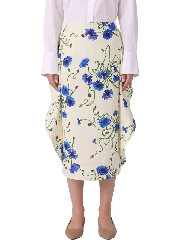 Stella McCartney Floral Print Cotton Midi Skirt - Multicolor