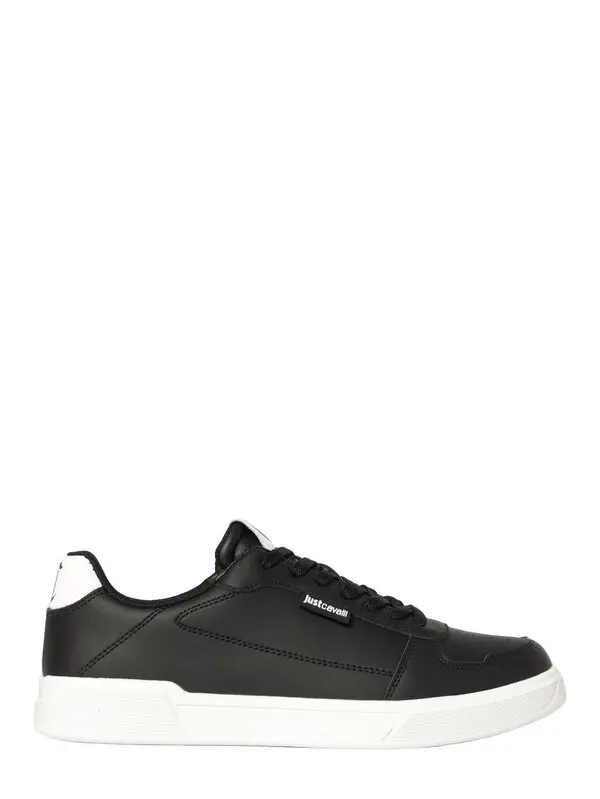 Just Cavalli Leather Low-top Sneakers - Black