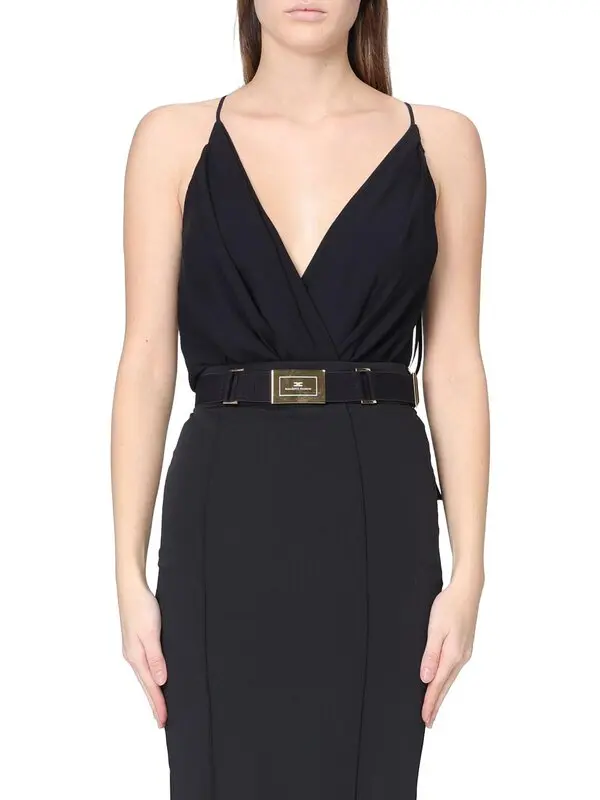 Elisabetta Franchi Draped Bodysuit - Black