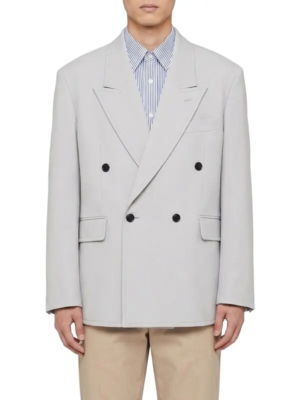 MTL STUDIO Giacomo Double-breasted Wool Blend Blazer - Grey