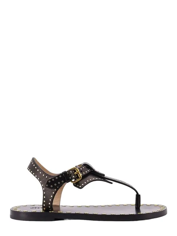 Isabel Marant Étoile Joonya Leather Sandals With Micro Studs - Black
