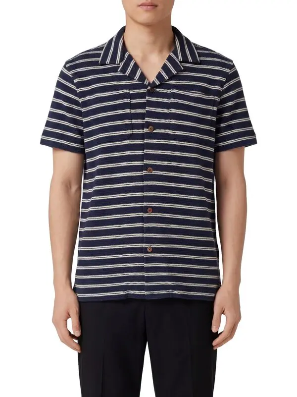 Polo Ralph Lauren Striped Cotton Blend Shirt - Blue