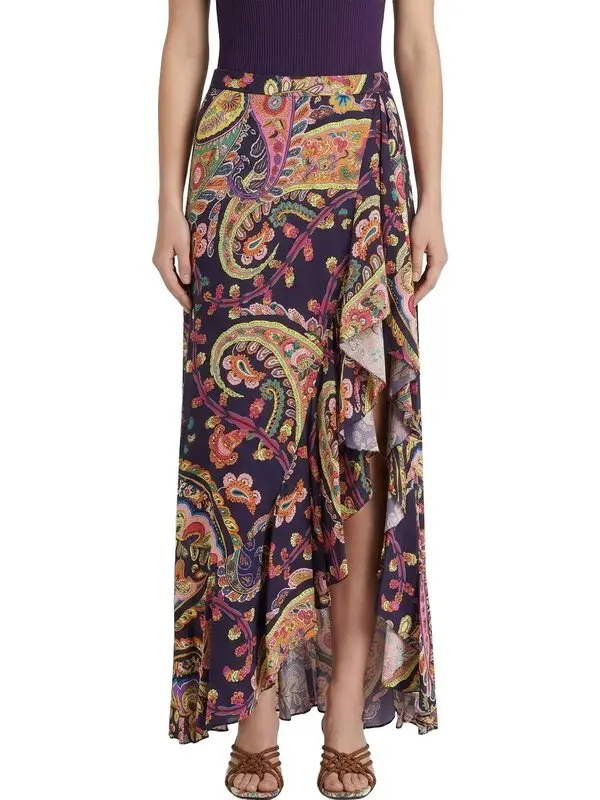 Etro Paisley Viscose Wrap Skirt - Multicolor