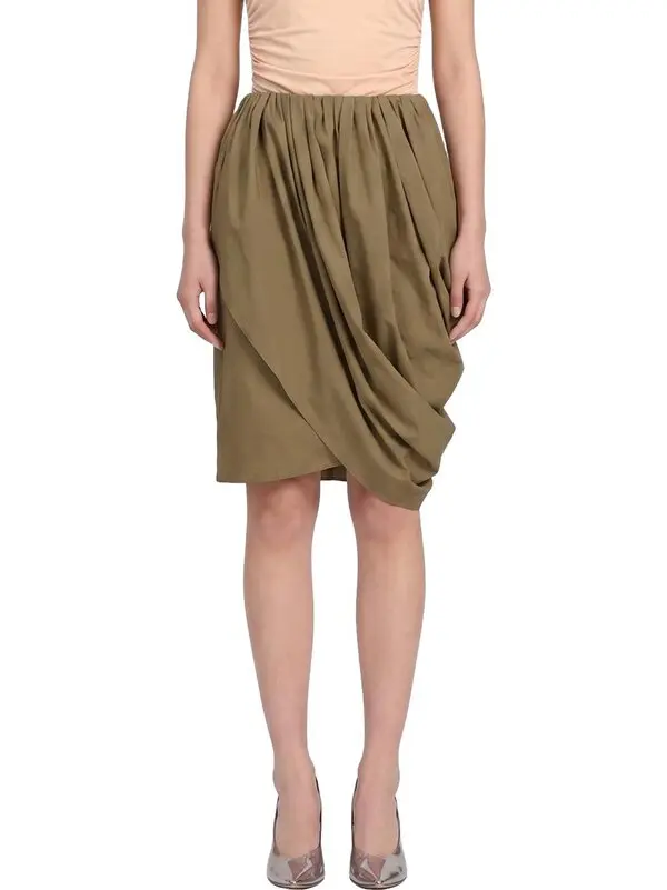 Chloé Draped Cotton Mini Skirt - Olive