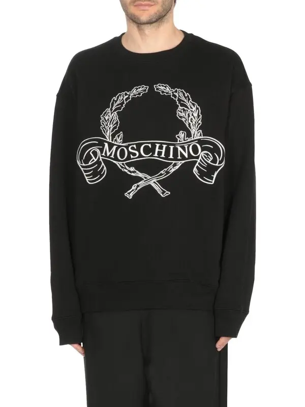 Moschino Sweatshirt With Embroidered Logo - Black