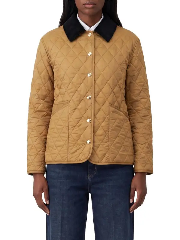 Burberry Quilted Jacket With Velvet Collar - Camel