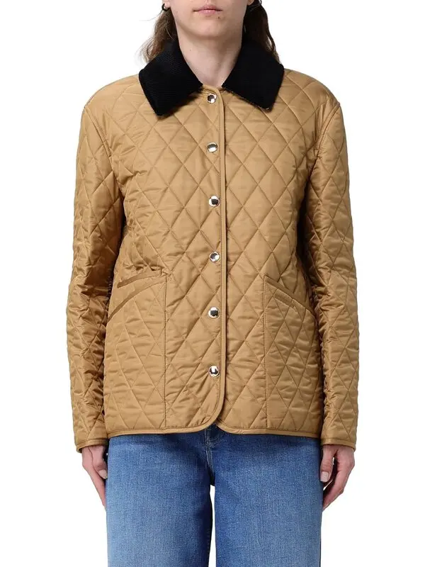 Burberry Quilted Jacket With Velvet Collar - Camel
