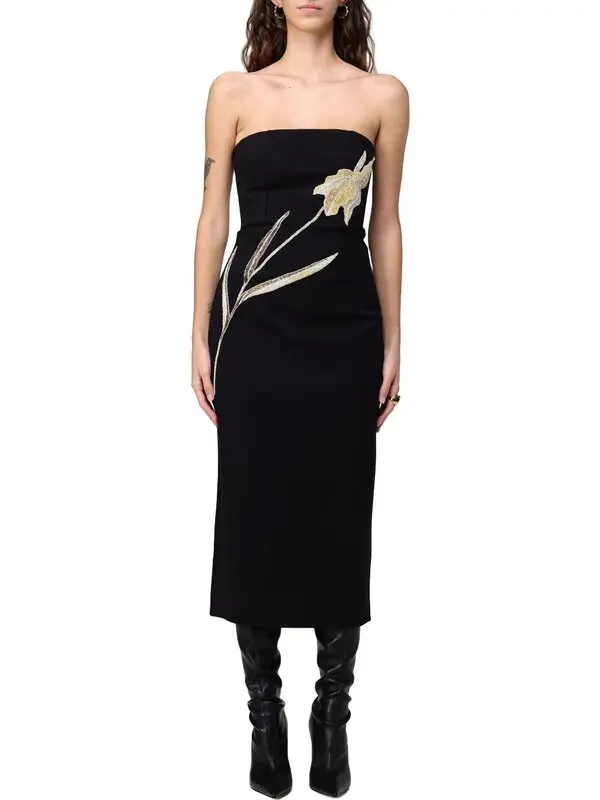 Staud Embellished Strapless Midi Dress - Violet