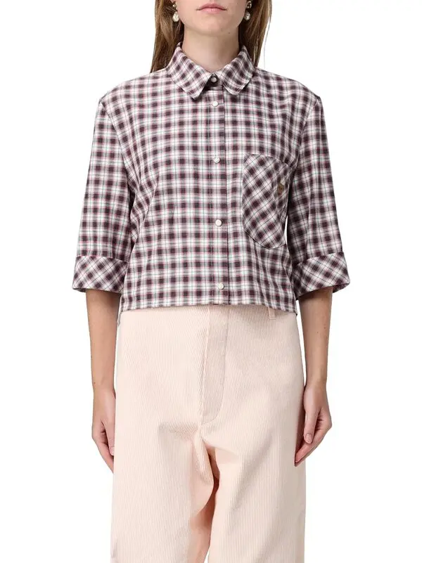 Moschino Plaid Shirt With Tie Detail - Multicolor