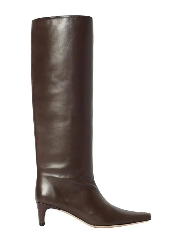 Staud Knee High Stiletto Heel Boots - Brown