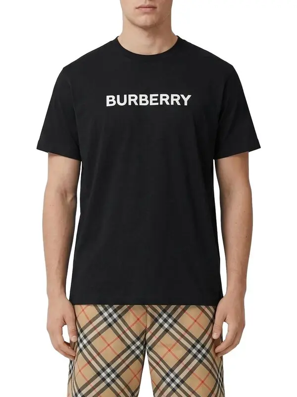 Burberry Cotton T-shirt With Logo - Black