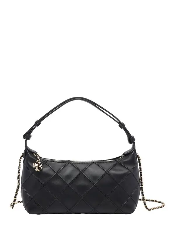 Tory Burch Quilted Crossbody Bag With Gold Tone Chain - Black