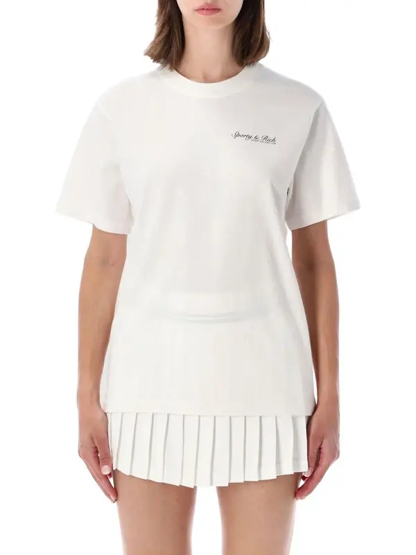 SPORTY & RICH Striped Cotton T-shirt - White